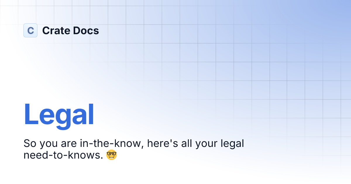 Legal | Crate Docs